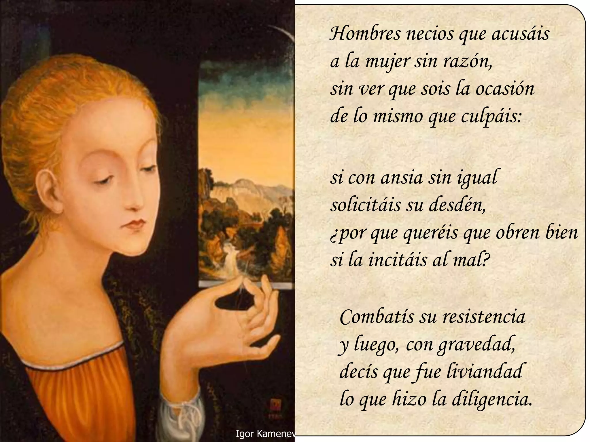 "Hombres necios que acusáis…” | PPTX