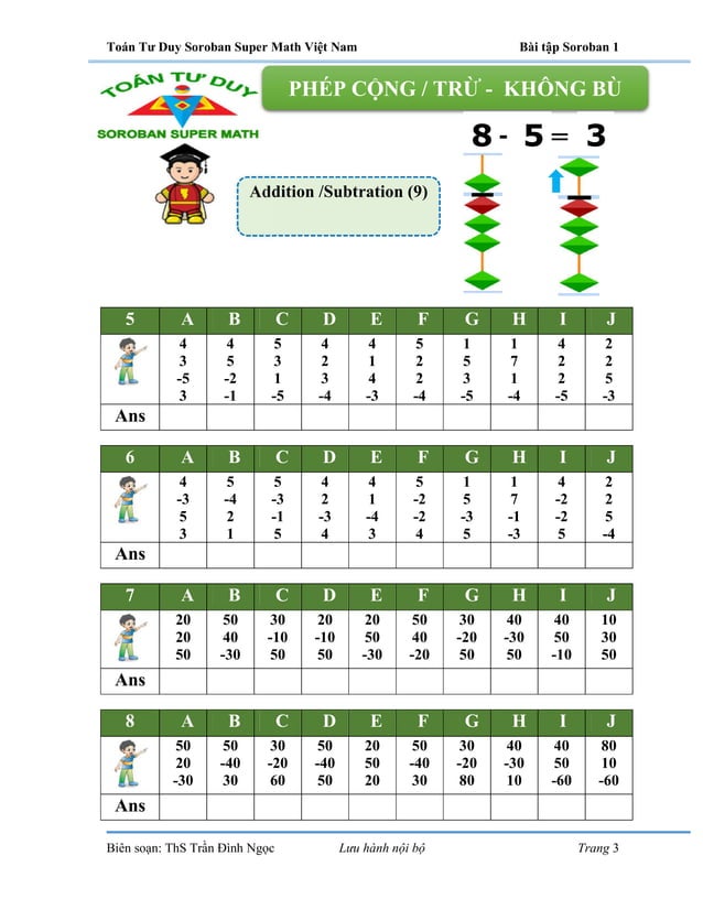 Giáo trình toán tư duy soroban | PDF