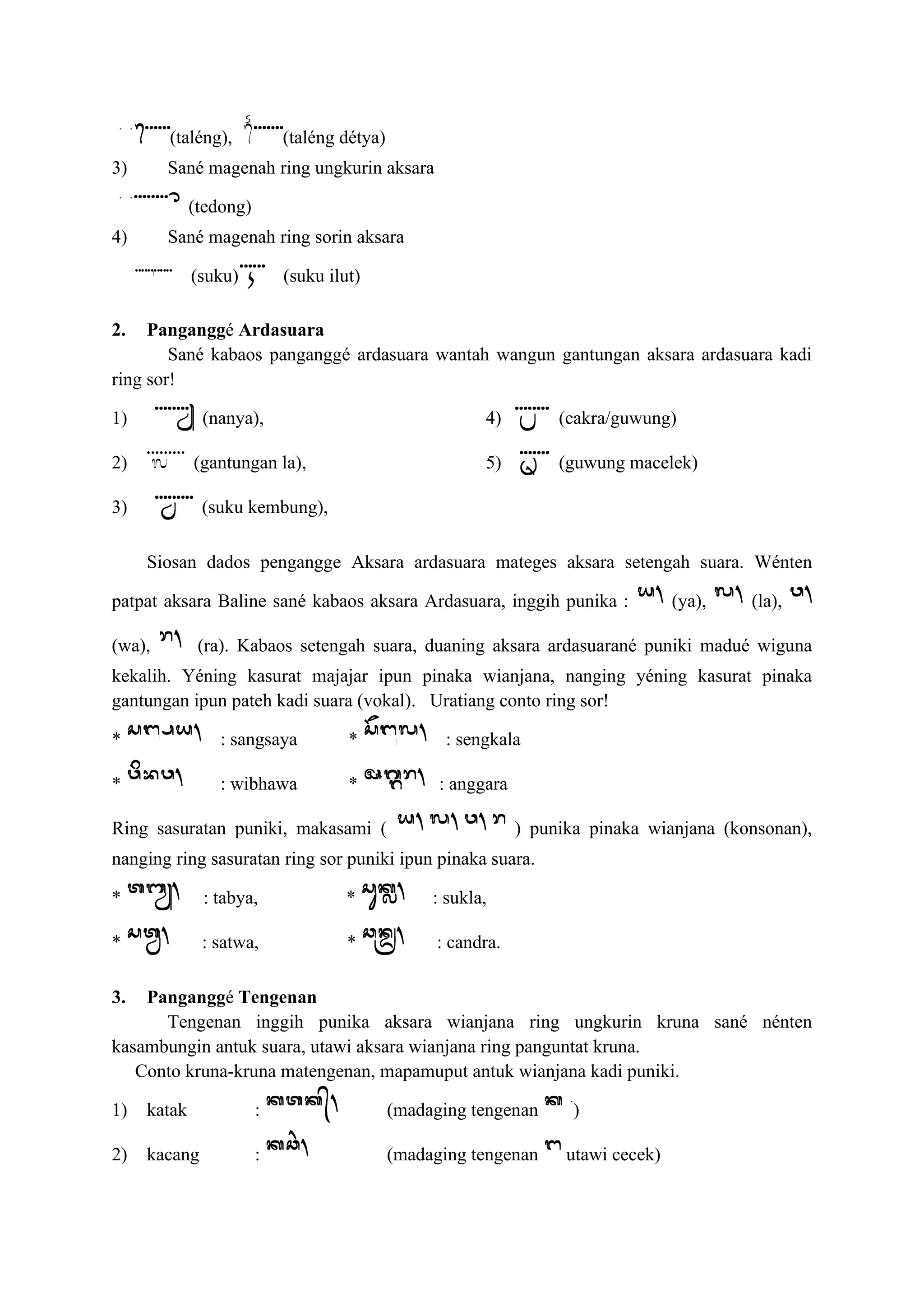 JENIS DAN FUNGSI AKSARA BALI | PDF