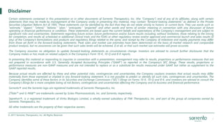 Sorrento Investor Presentation | PDF