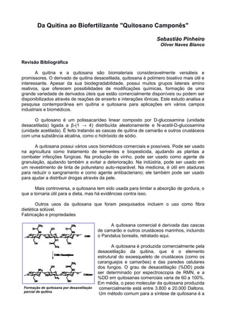 Da Quitina ao Biofertilizante "Quitosano Camponês" | PDF