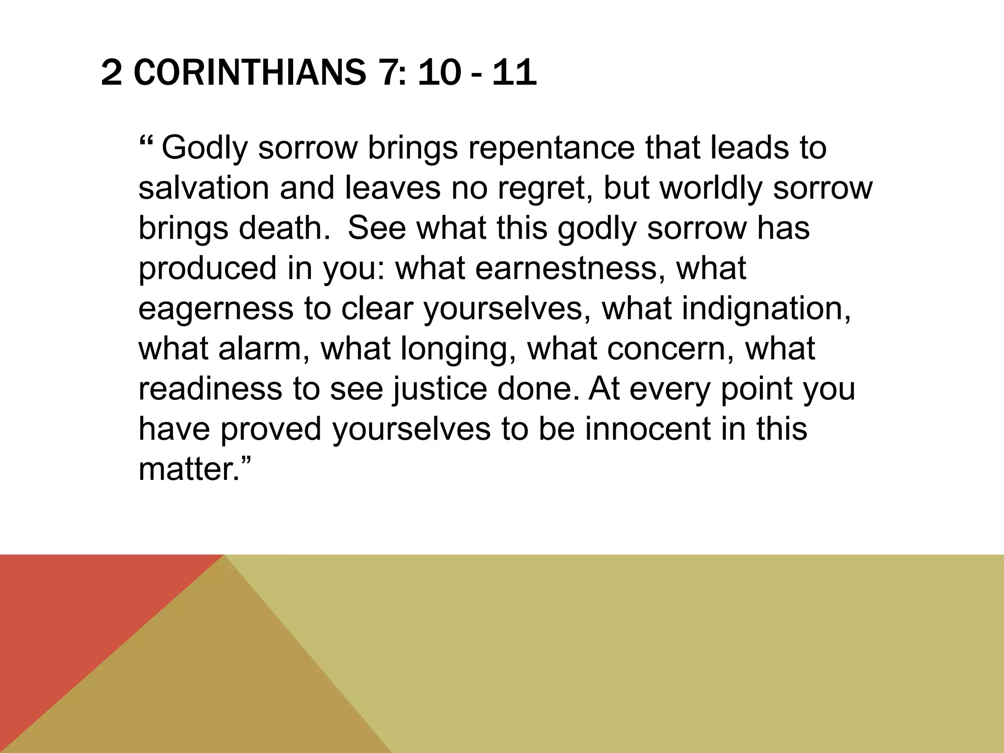 Sorrows, Godly and Worldly | PPTX