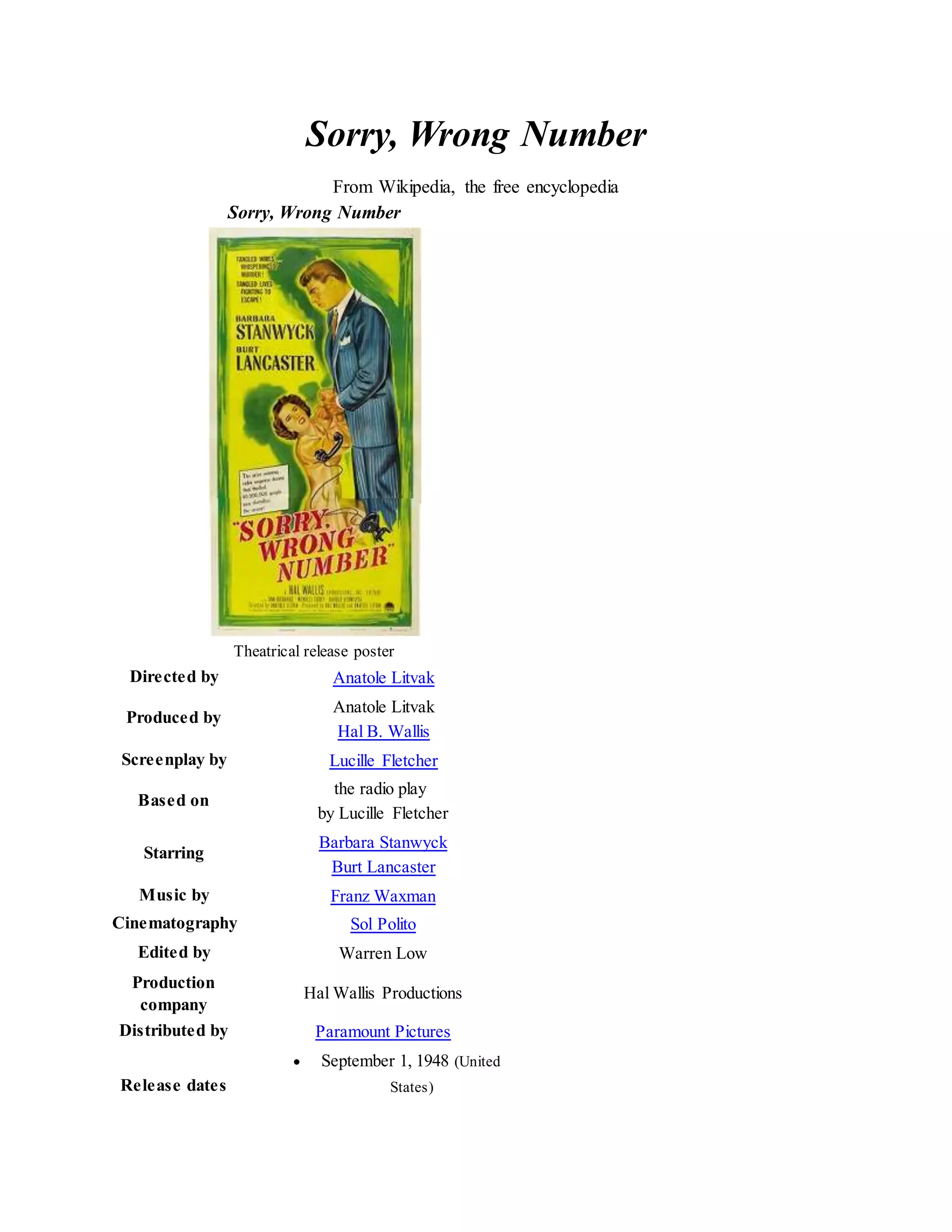 Sorry, wrong number | DOCX