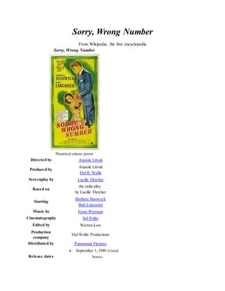 Sorry, wrong number | DOCX