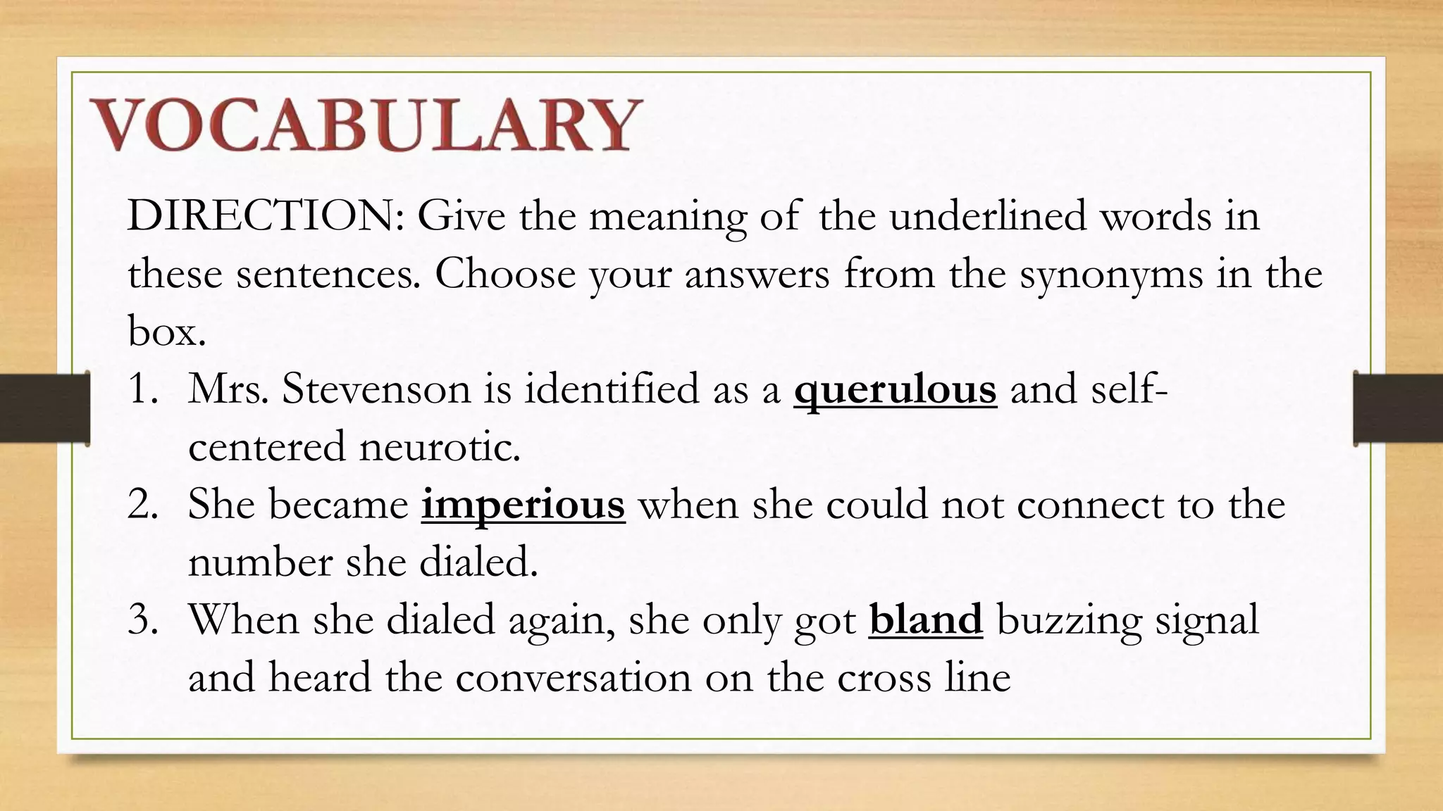 Sorry, Wrong number by Lucille Fletcher | PPTX