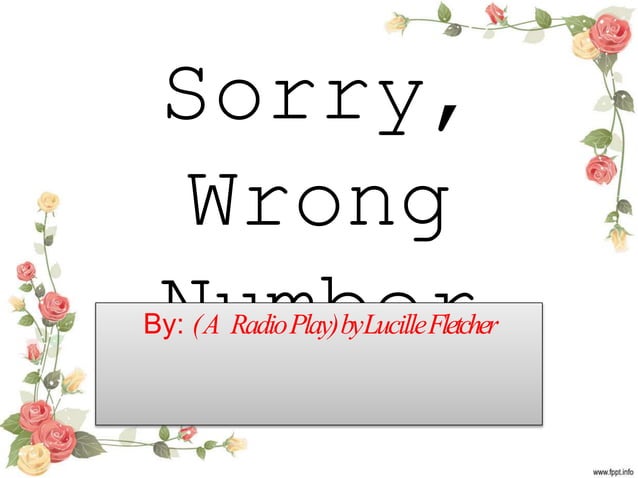 Sorry, Wrong Number vocabulary ppt.pptx | Death, Injury, or Military ...