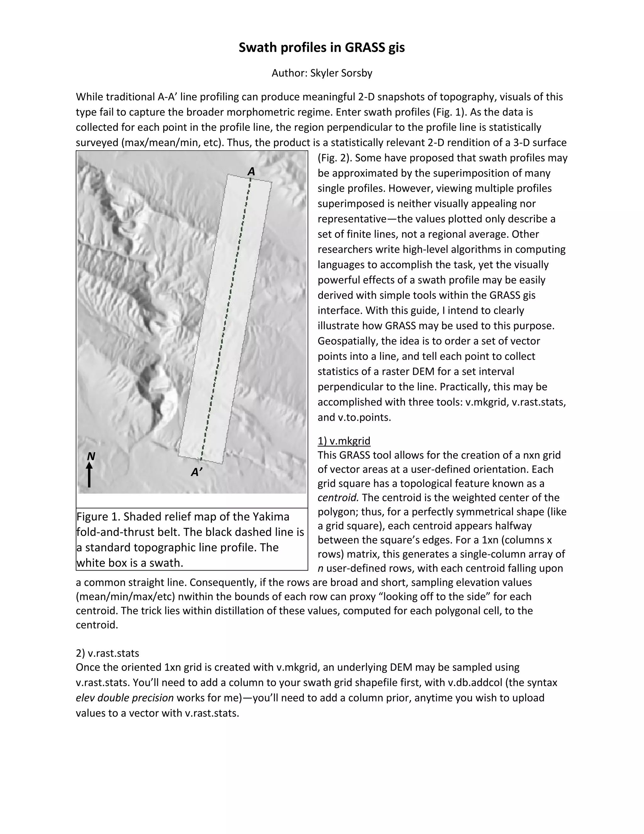 Create swath profiles in GRASS GIS | PDF
