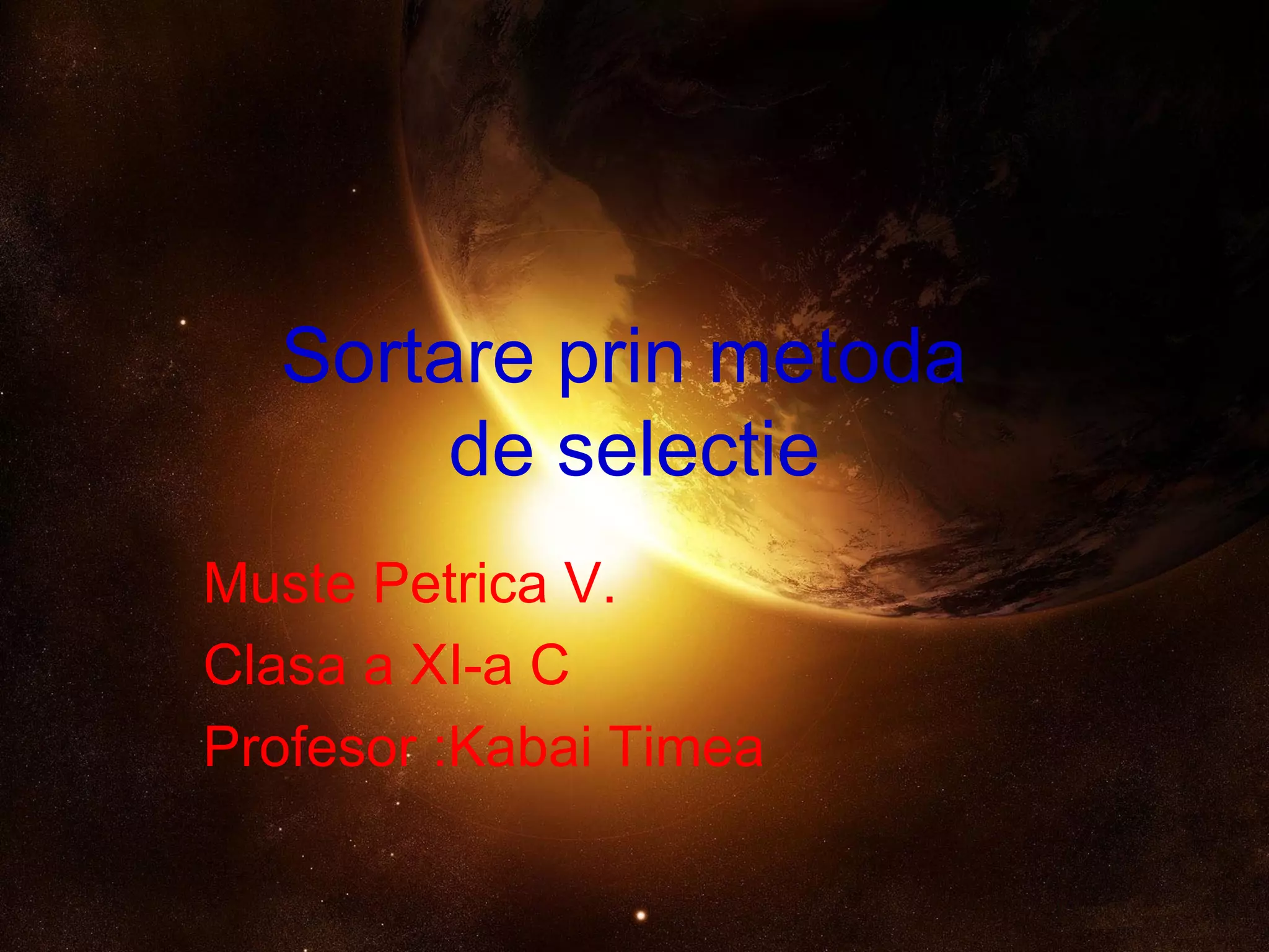 Sortare Prin Metoda1. | PPT