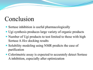 Sortase A Inhibition By Ugi Products | PPT