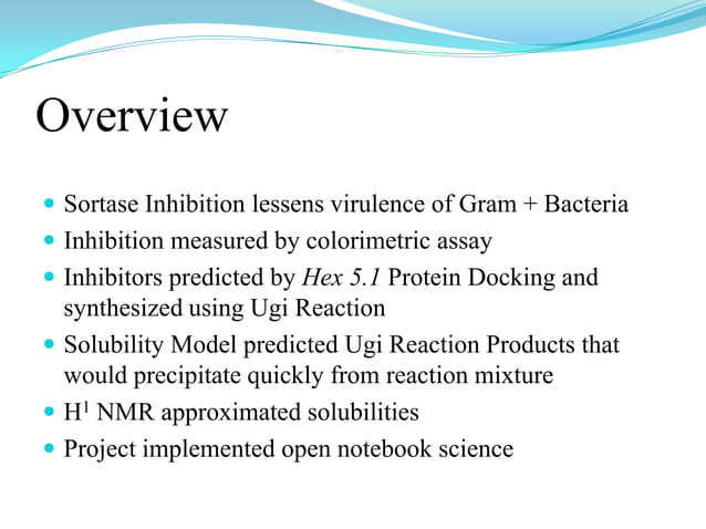 Sortase A Inhibition By Ugi Products | PPT