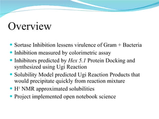 Sortase A Inhibition By Ugi Products (Complex) | PPT