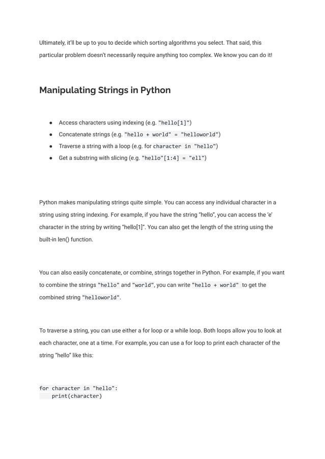 Sort Characters in a Python String Alphabetically | PDF