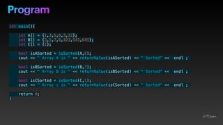Check whether an Array is sorted or not | PDF | Programming Languages | Computing