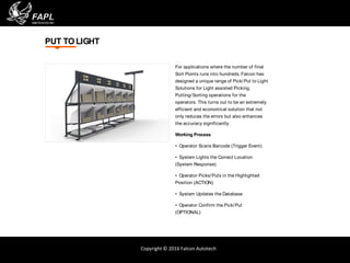 Intelligent Tilt Tray Sorter System by Falcon Autotech | PPTX