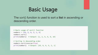 Sort() Function in Python.pptx
