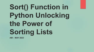 Sort() Function in Python.pptx