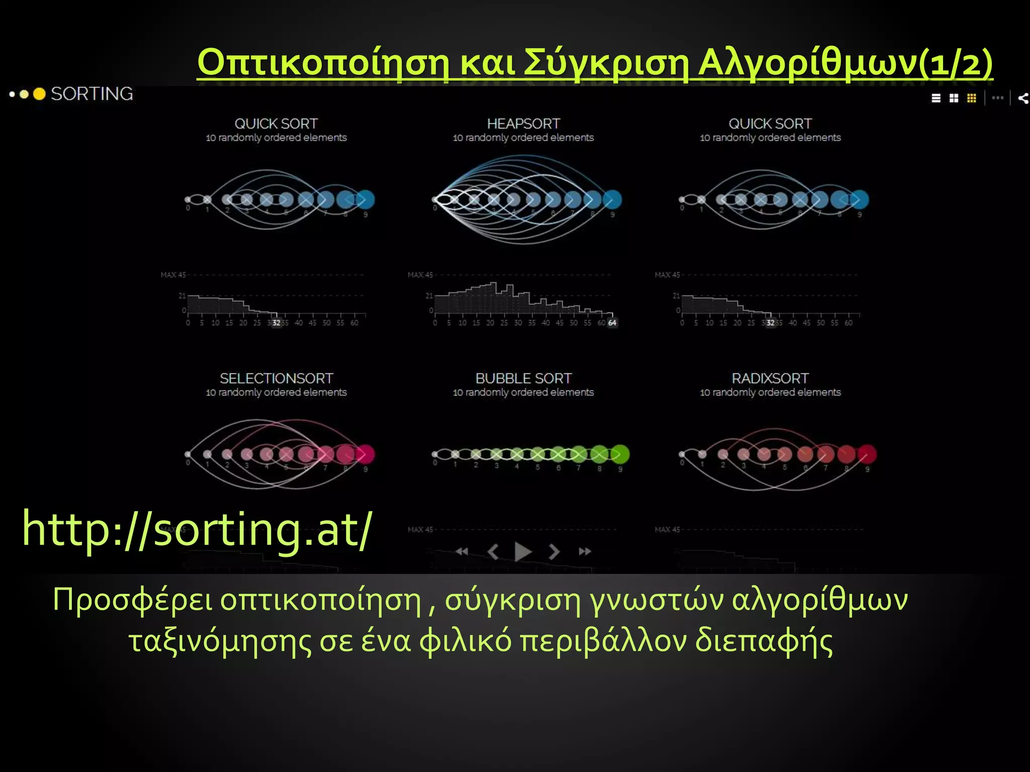 Teaching Sorting Algorithms - Διδασκαλία Αλγορίθμων Ταξινόμησης | PPTX