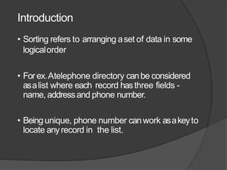Sorting And Type of Sorting | PPTX