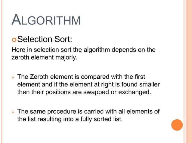 Bubble sort, Selection sort SORTING .pptx Bubble sort, Selection sort SORTING .pptx