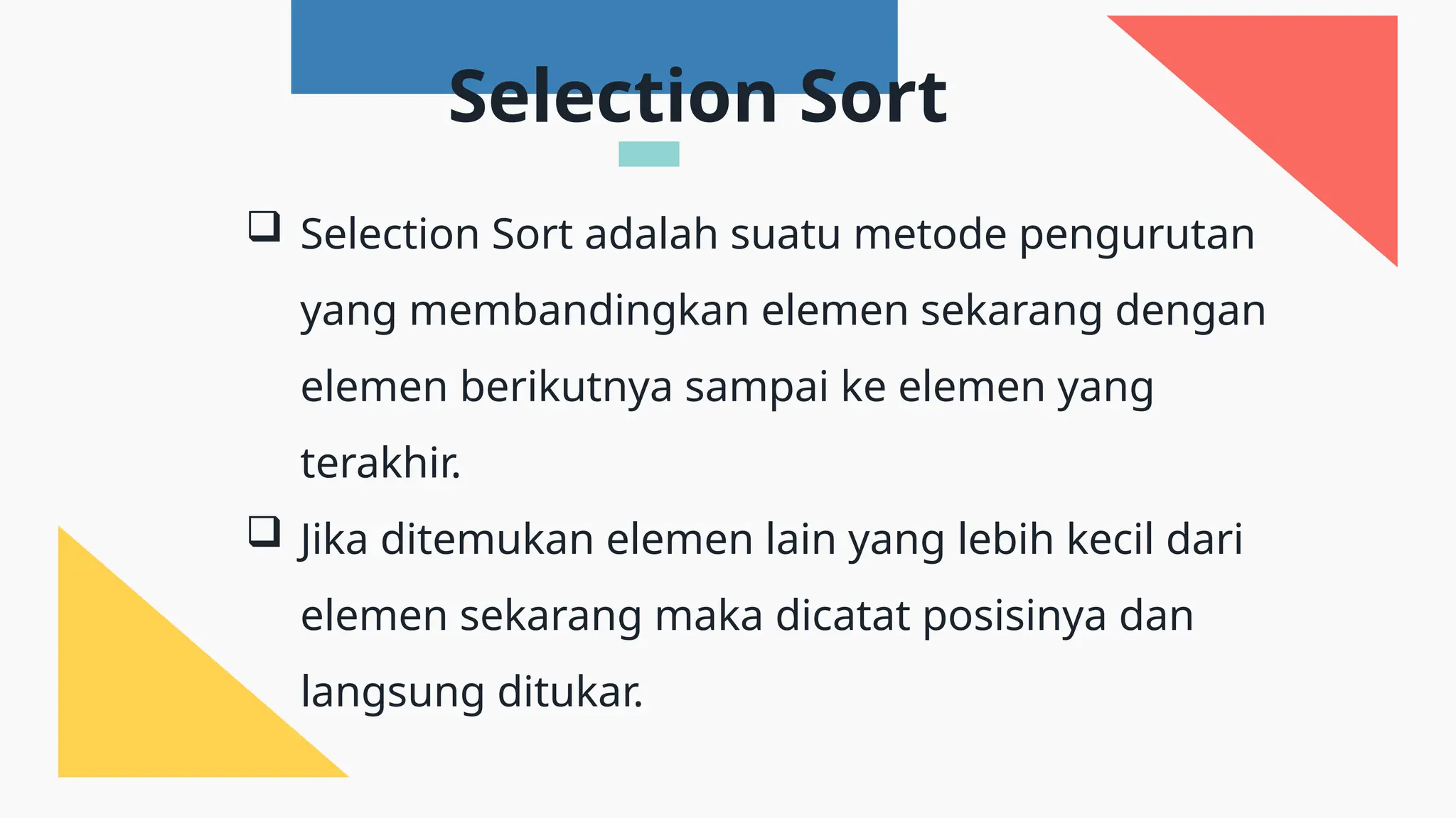 sorting-pengurutan berfikir komputasional | PPTX