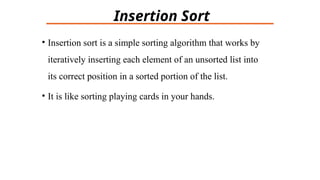 what is sorting algorithm and implementation.pptx