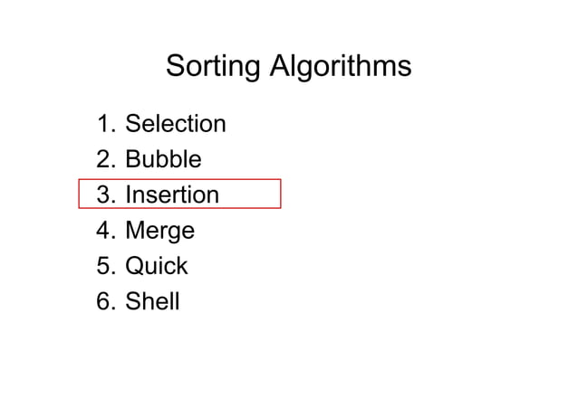 Sorting Insertion Sort Ppt 