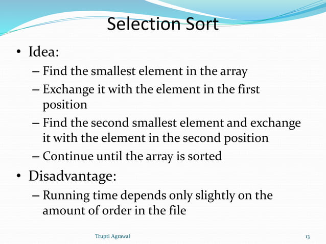 Sorting algorithms | PPTX