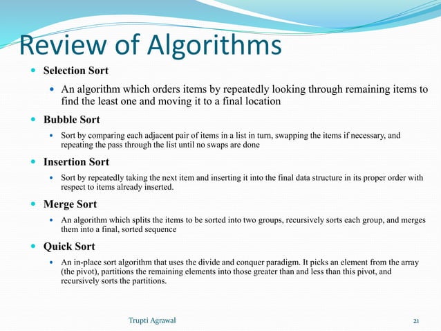 Sorting algorithms | PPTX