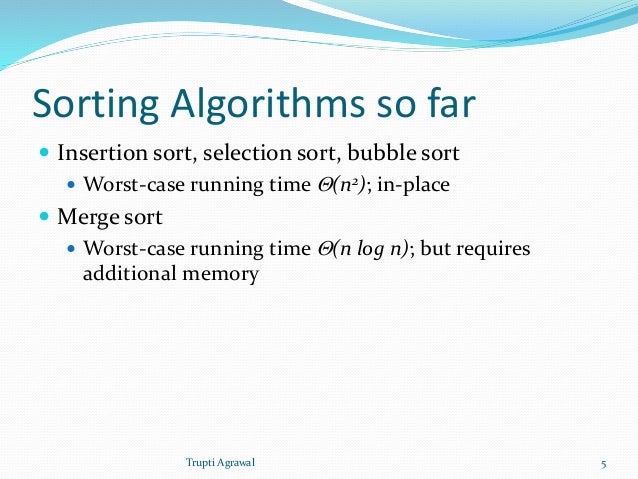 Sorting algorithms