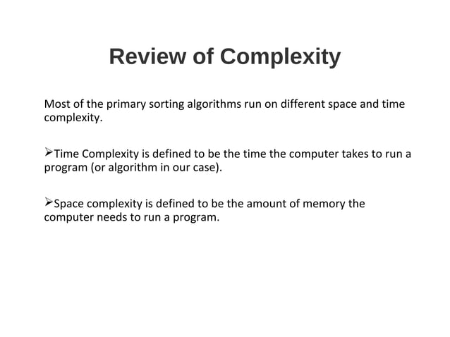 Sorting Algorithms Ppt Programming Languages Computing