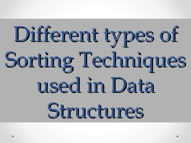 Sorting algorithms | PPT