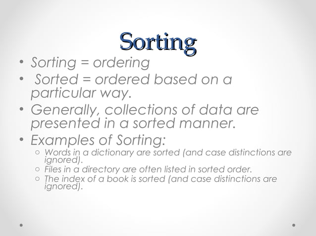 Sorting algorithms | PPT