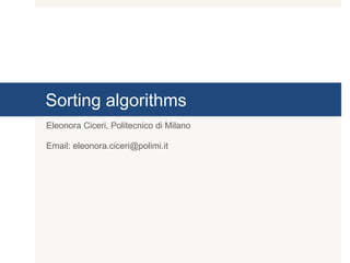 Sorting algorithms | PPT