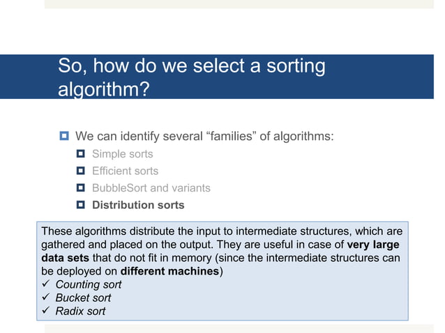 Sorting algorithms | PPTX | Programming Languages | Computing