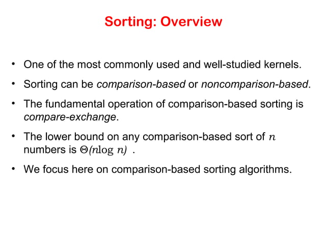 Sorting algorithms | PPT | Computing | Technology & Computing