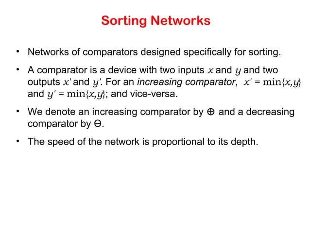 Sorting algorithms | PPT | Computing | Technology & Computing
