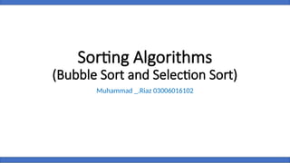 Bubble Sort & Selection Sort – Step-by-Step Guide | PPTX