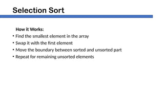 Bubble Sort & Selection Sort – Step-by-Step Guide | PPTX