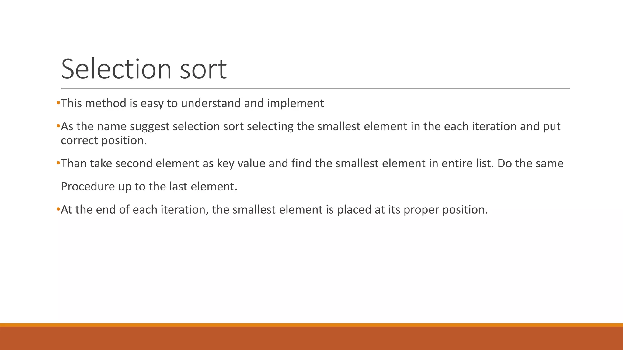 Sorting and hashing concepts | PPT