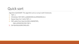 Sorting and hashing concepts | PPT