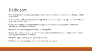 Sorting and hashing concepts | PPT