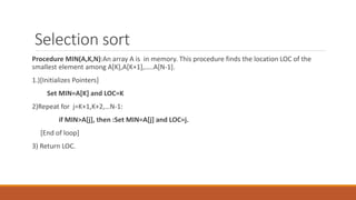 Sorting and hashing concepts | PPT