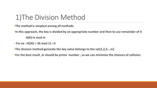 Sorting and hashing concepts | PPT