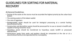 Sorting and material recovery | PPTX