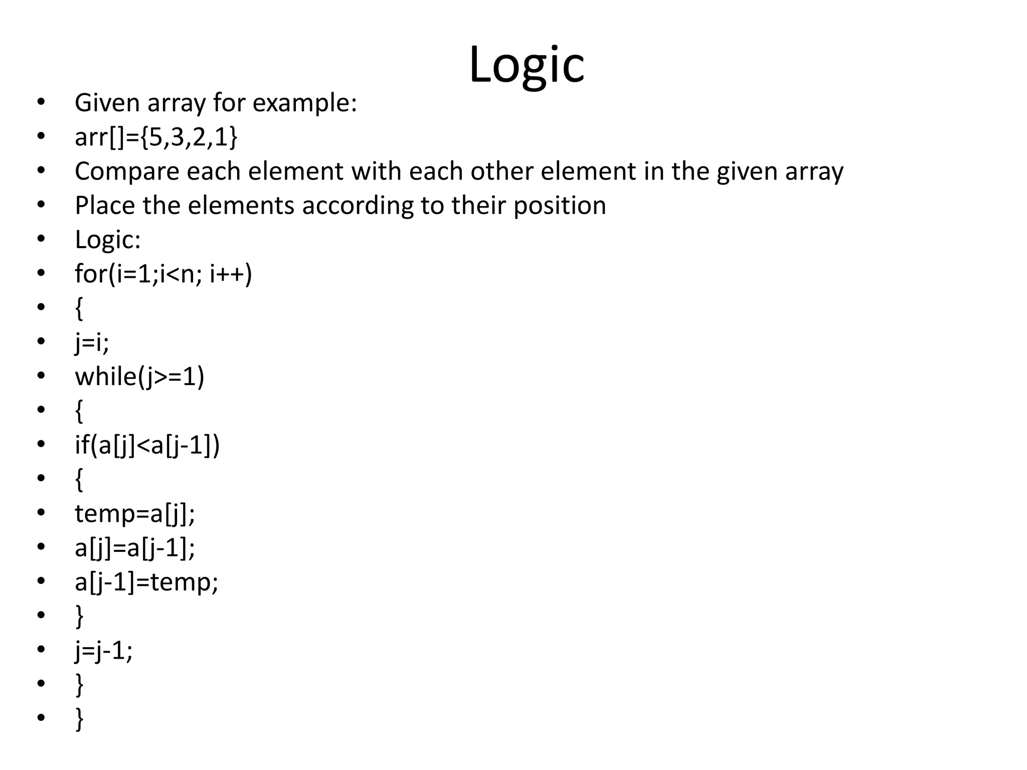 Sorting elements increasing order | PPTX | Programming Languages ...