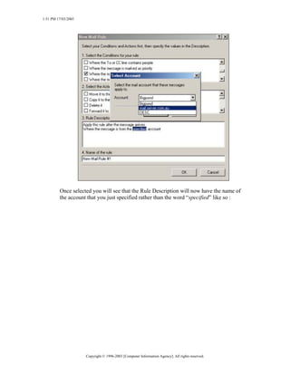Sorting Email Into Folders with Outlook Express | PDF