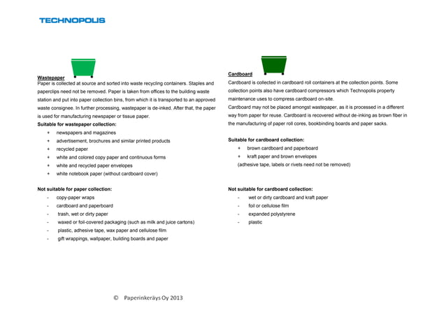 Sorting instructions Technopolis | PPT