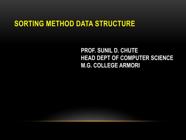 Sorting method data structure | PPT