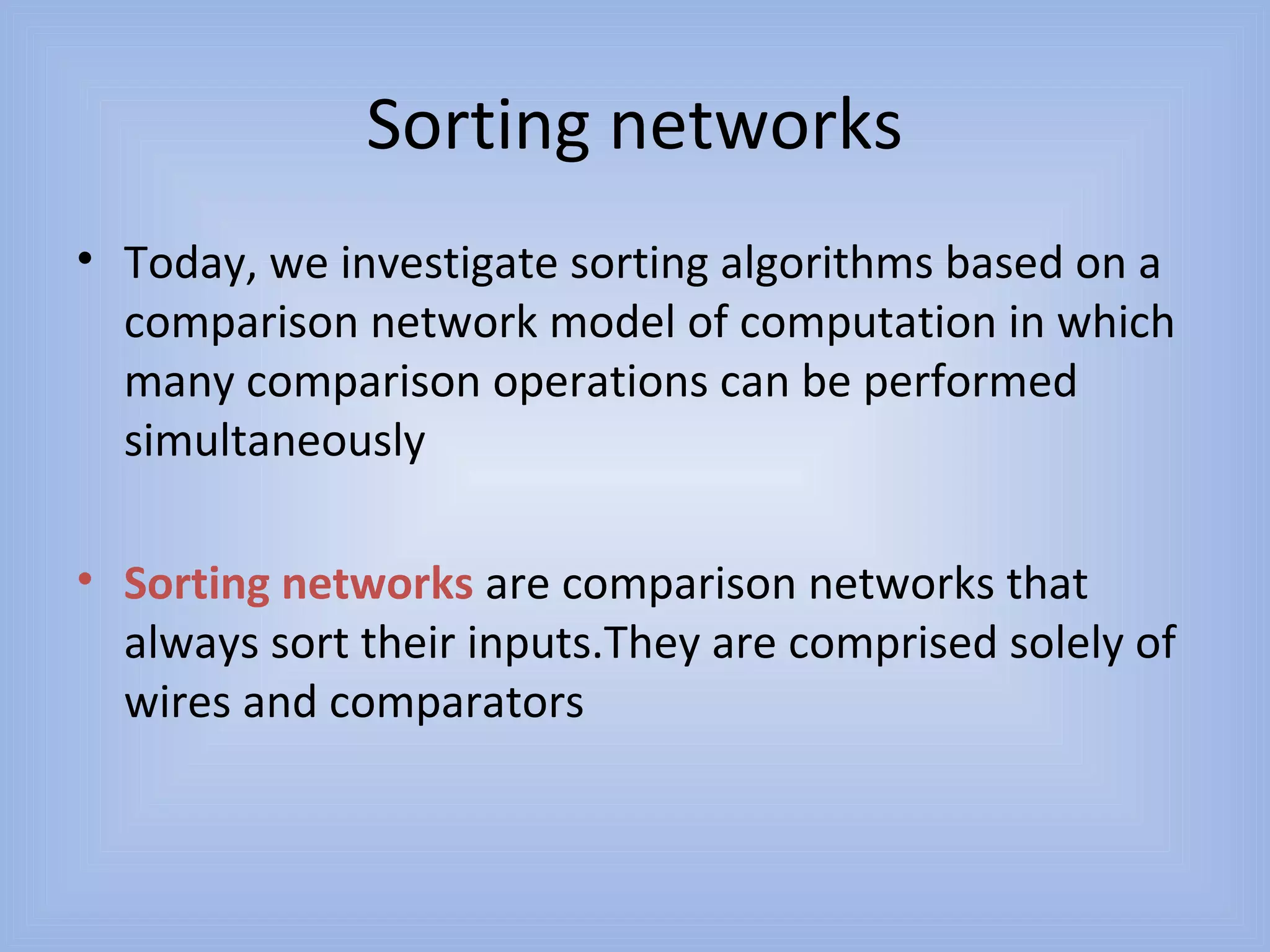 Sorting network | PPT