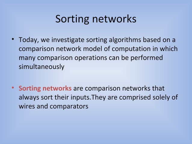 Sorting network | PPT